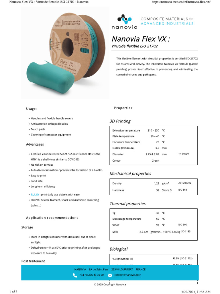 Nanovia Flex VX: Flexible Virucide ISO 21702 | PDF