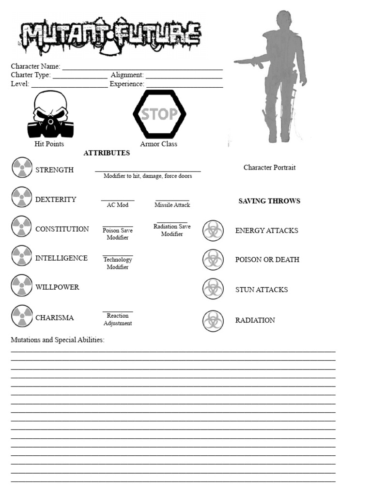 Mf Character Sheet 1 | PDF | Role Playing Games | Tabletop Games