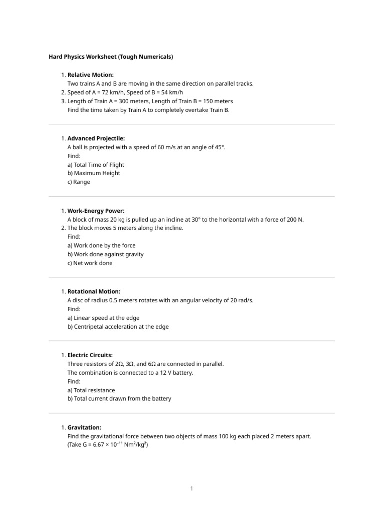 Advanced Physics Problem Set | PDF