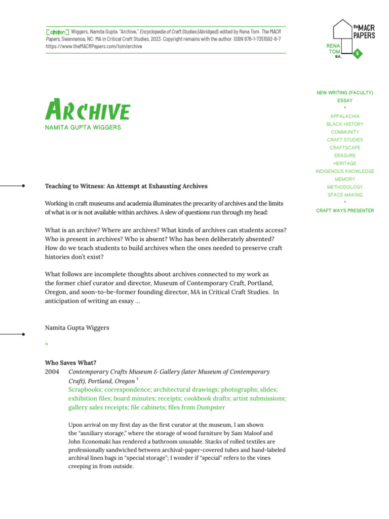 Archive_Teaching to Witness_An Attempt at Exhausting Archives ...