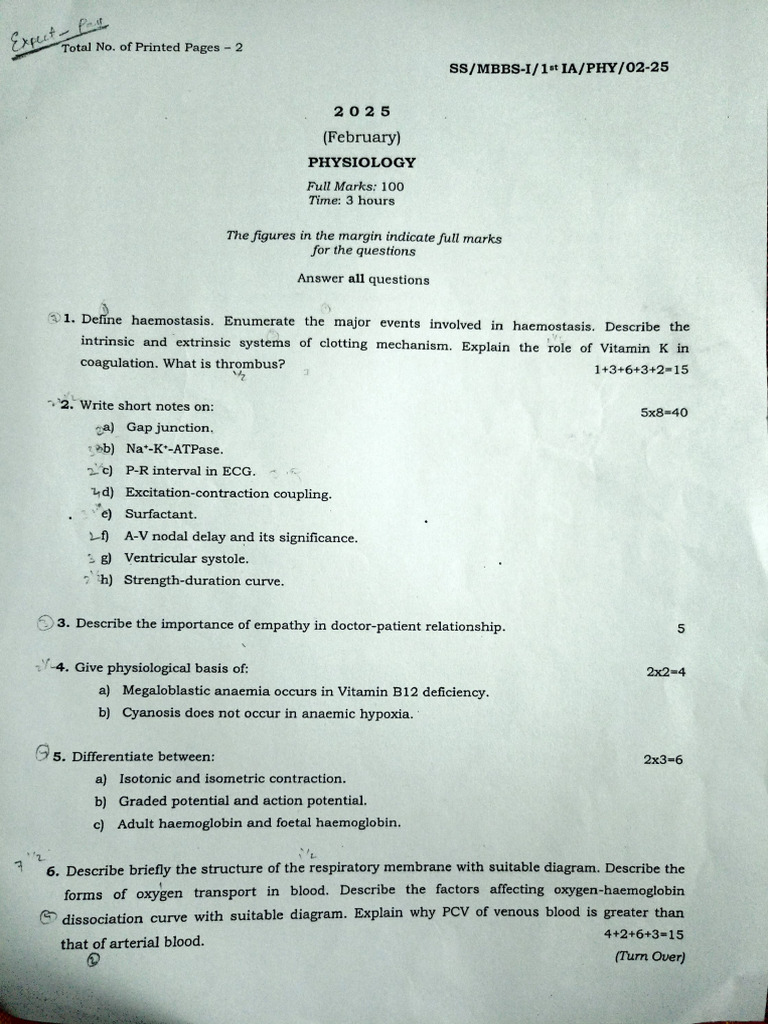 Physiology 1st Ia 2025 | PDF | Skeletal Muscle | Endoplasmic Reticulum