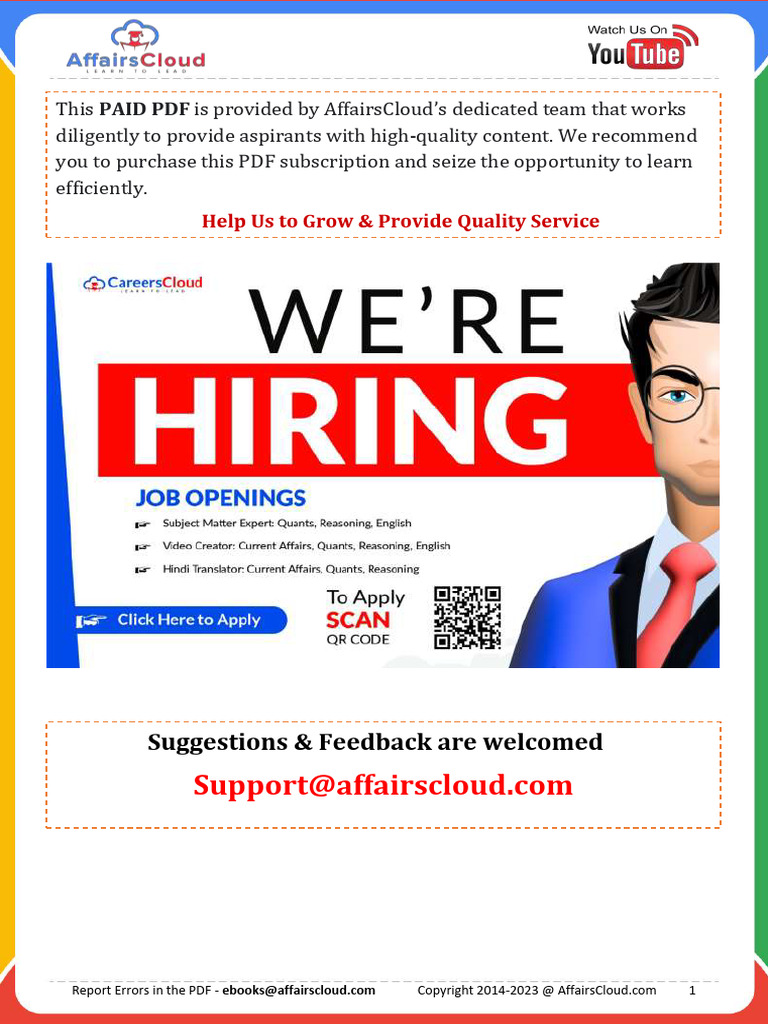 Current Affairs Top 60 Q&A PDF March 2023 1st Week by AffairsCloud ...