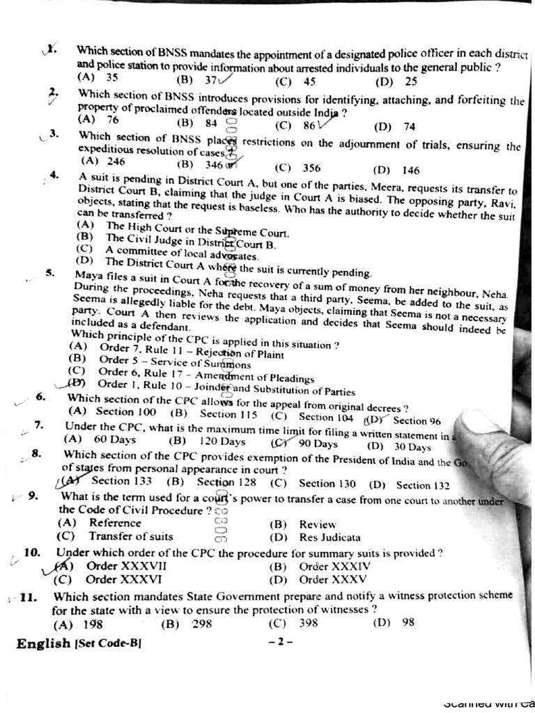 Aibe Xix Question Paper 2024 | PDF