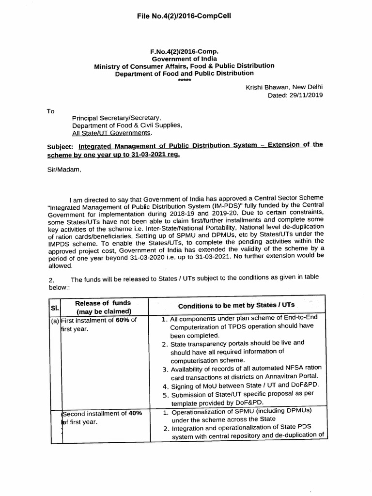 Extension of IM-PDS Scheme to 2021 | PDF | Food Politics | Food Security