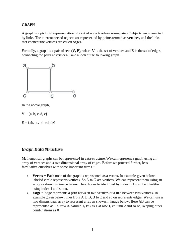 Lecture Notes 4 Graph Data Structure | PDF | Vertex (Graph Theory ...