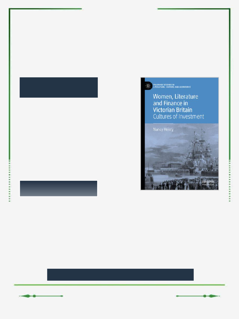 Women, Literature and Finance in Victorian Britain: Cultures of ...