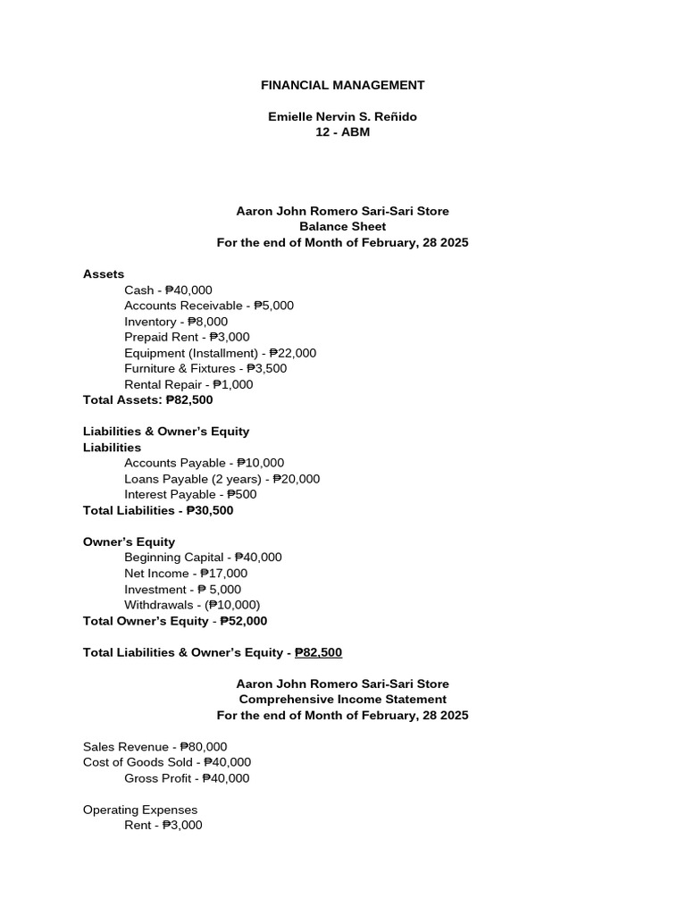 Emili Business Finance Finals | PDF | Expense | Equity (Finance)