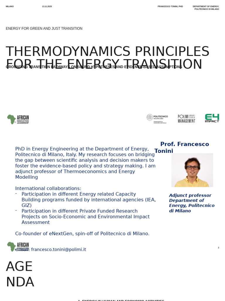 Thermodynamics Principles For The Energy Transition | PDF ...