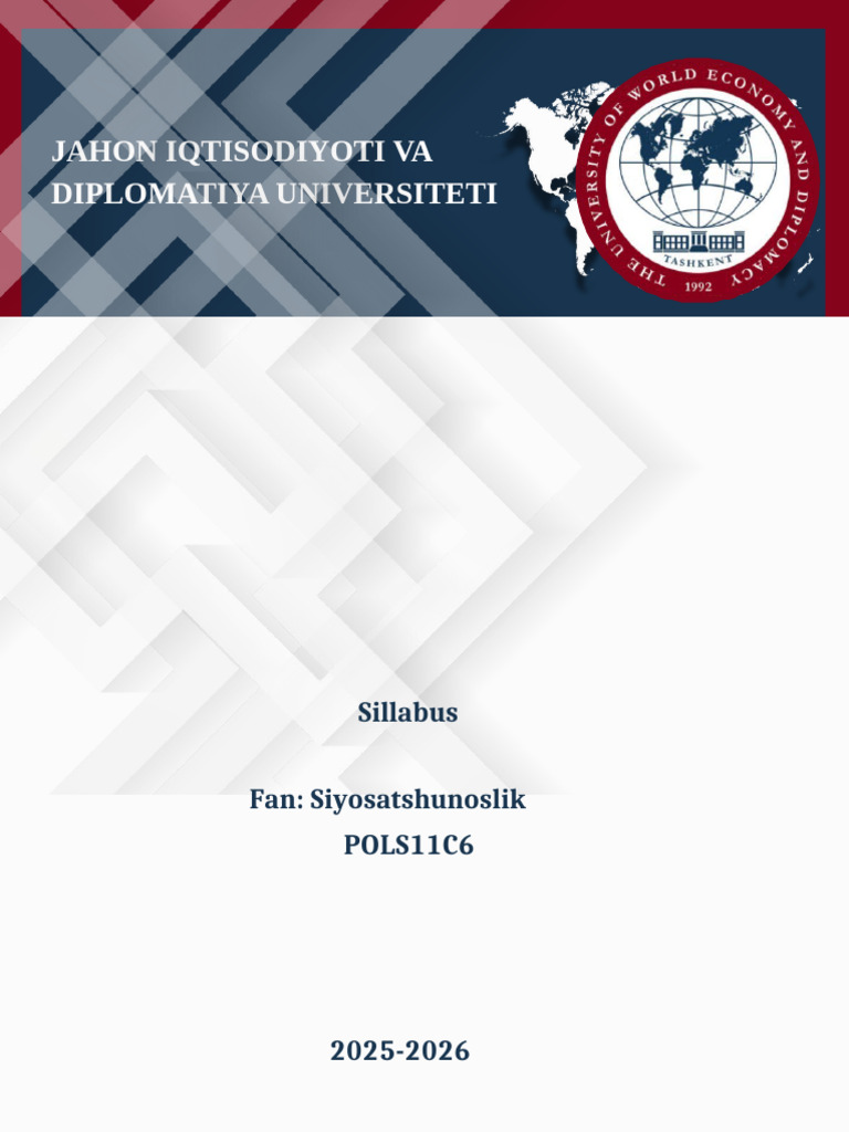 1-Siyosatshunoslik - Final (1) | PDF