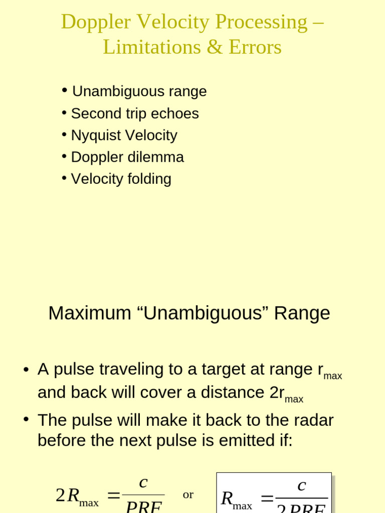 Doppler Velocity Processing Errors | PDF