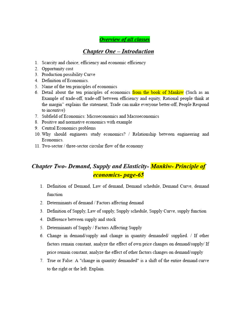 All Topics OverView | PDF | Demand | Supply (Economics)