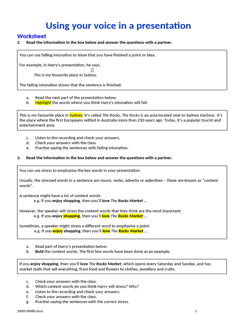 Mastering Voice Techniques in Presentations | PDF | Word | Adverb