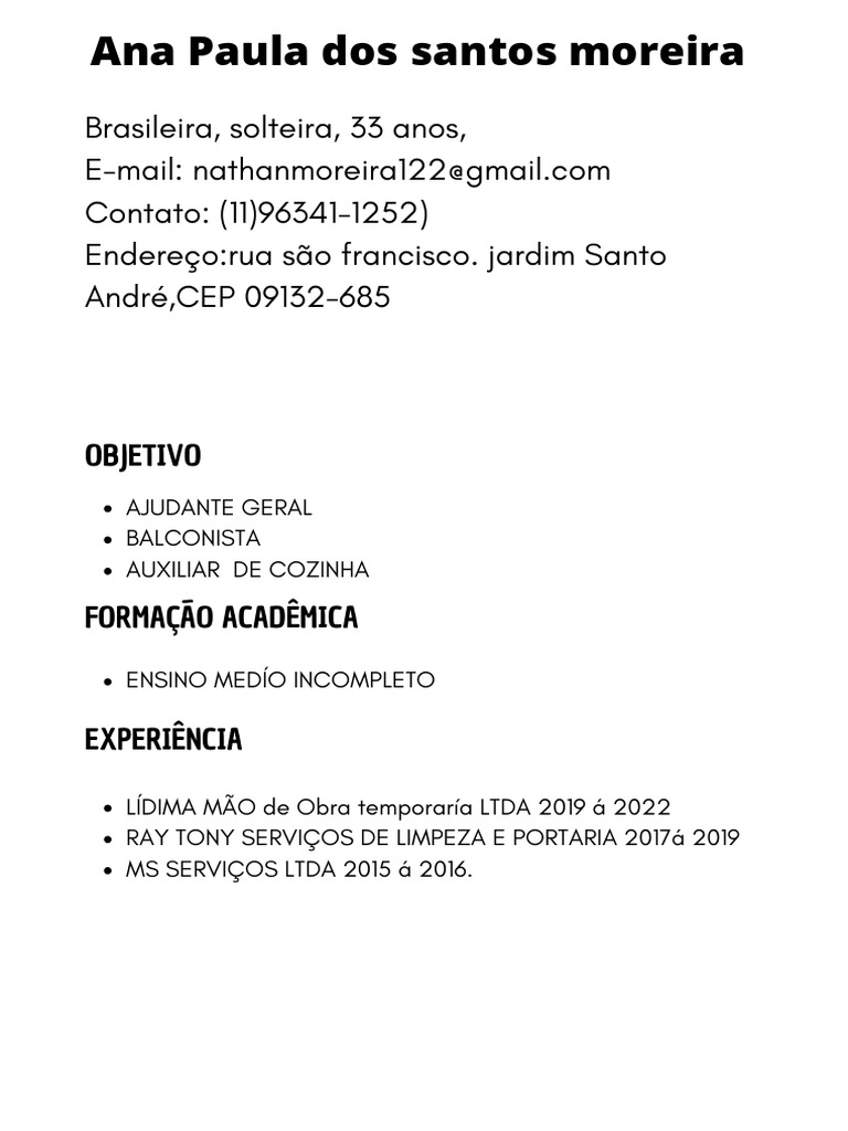 Preto e Branco Currículo Simples Da Área de Logística_20240618_151256 ...