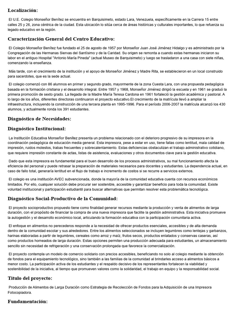 Si Deseas, También Puedo Redactar Objetivos Generales y Específicos ...