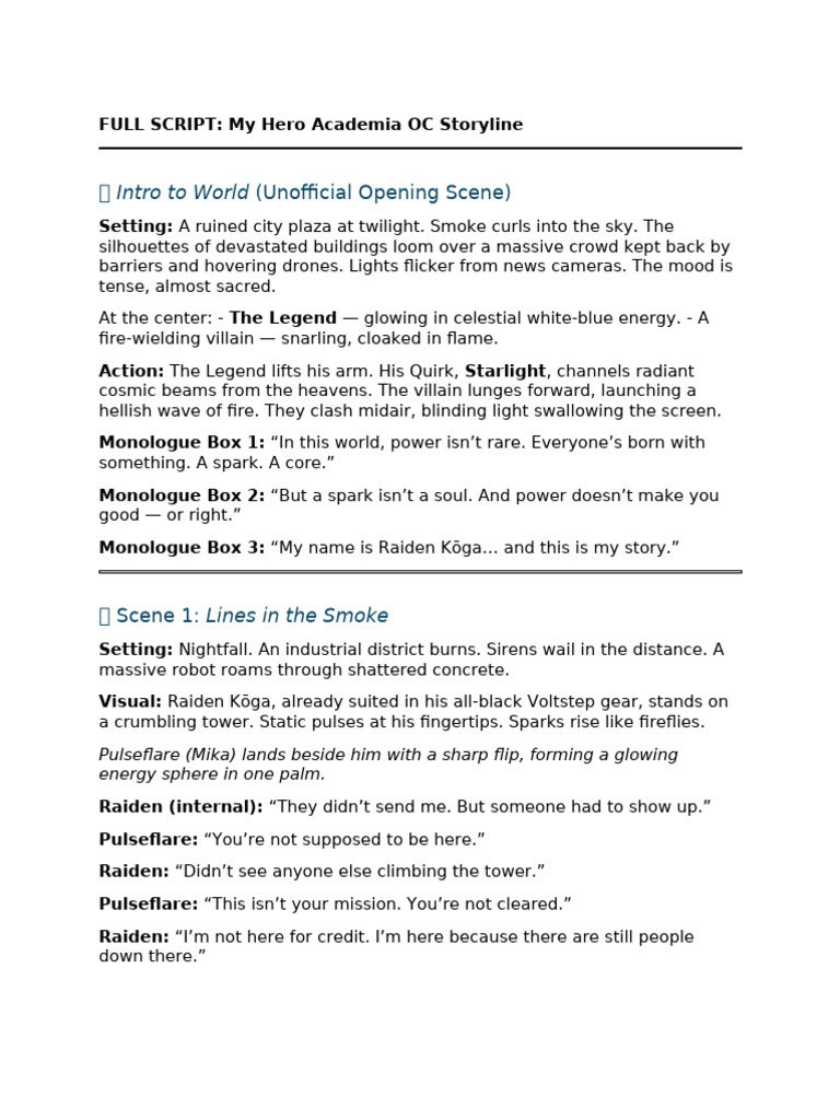 Mha Intro Script | PDF