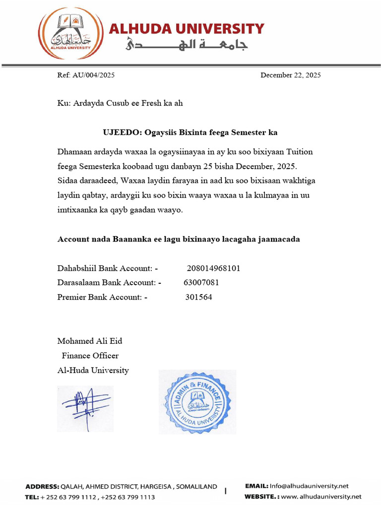 Tuition Fee Declaration | PDF