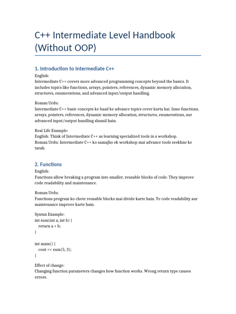 .Trashed-CPP Intermediate Level Handbook | PDF | C++ | Pointer ...