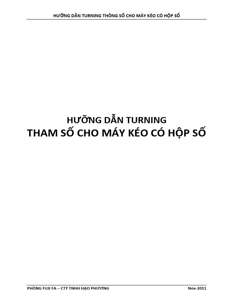 04 - Huong Dan Turning Thong So Cho May Keo Co Hop So | PDF