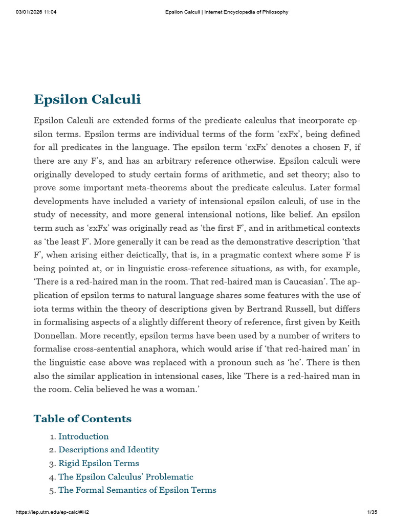 Epsilon Calculi _ Internet Encyclopedia of Philosophy | PDF | Modal ...