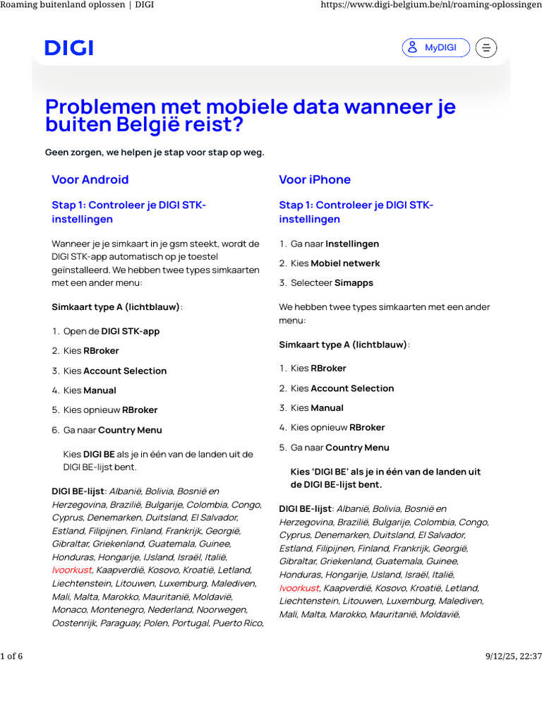 Digi Roaming | PDF