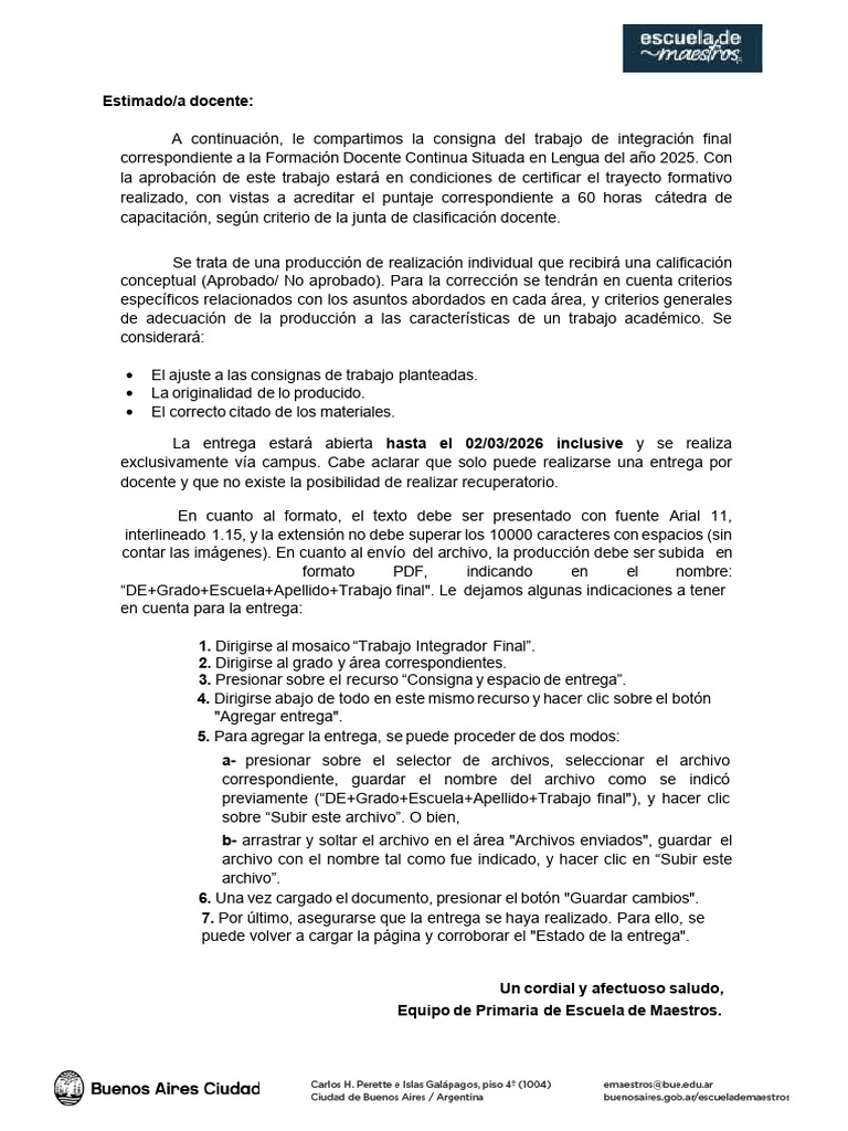 TIF 6to y 7mo Grado - Lengua 2025 | PDF