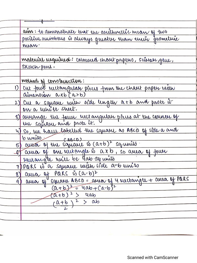 XI Maths Activity AM and GM | PDF