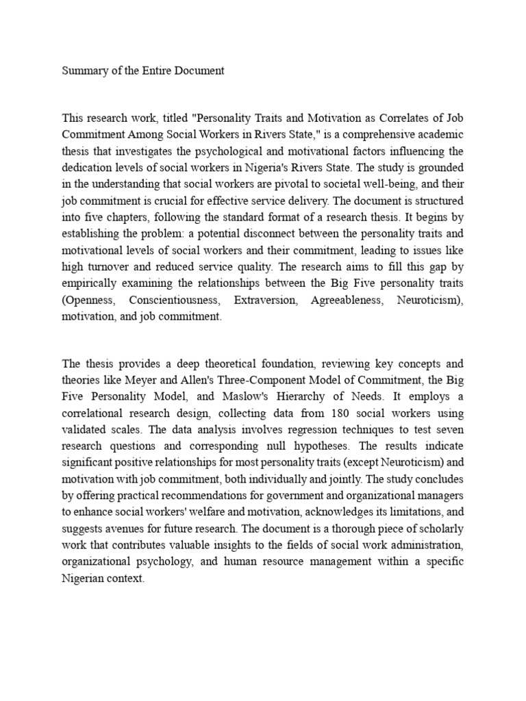 Summary of the Entire Document Udensi | PDF | Motivation | Motivational