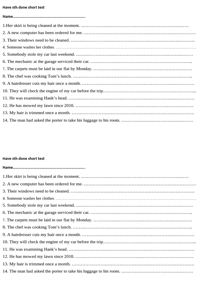 Have STH Done Short Test | PDF