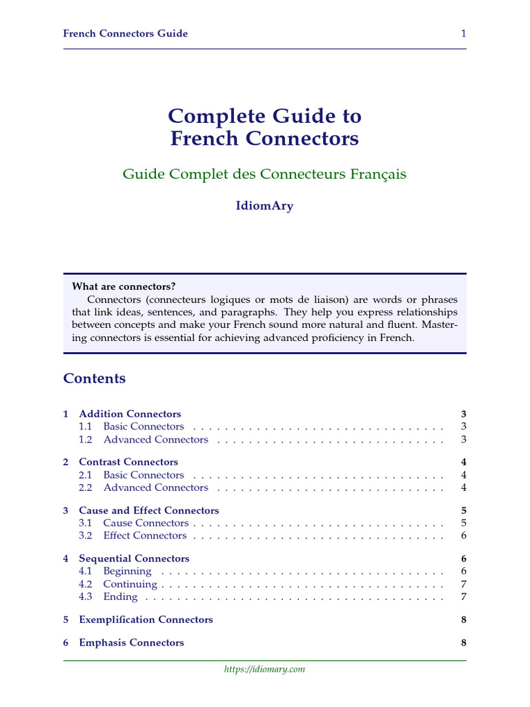 Guide To French Connectors | PDF