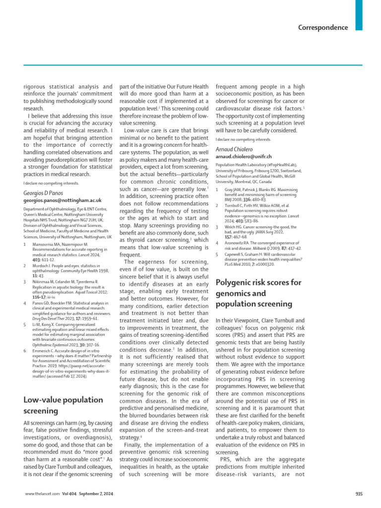 Low Value Population Screening Lancet | PDF | Screening (Medicine ...