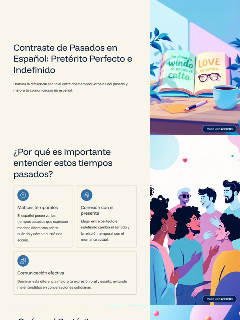 Contraste de Pasados en Espanol Preterito Perfecto e Indefinido | PDF ...
