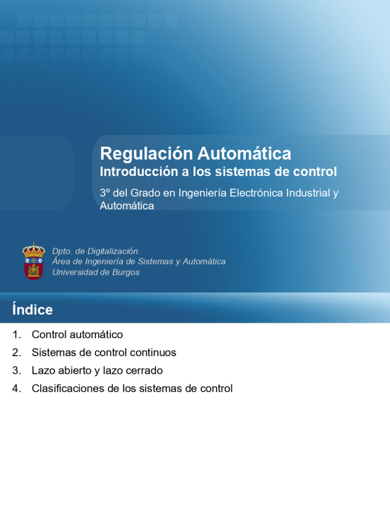 01 - RA - Introducción a los sistemas de control 25-26 | PDF | Sistema ...