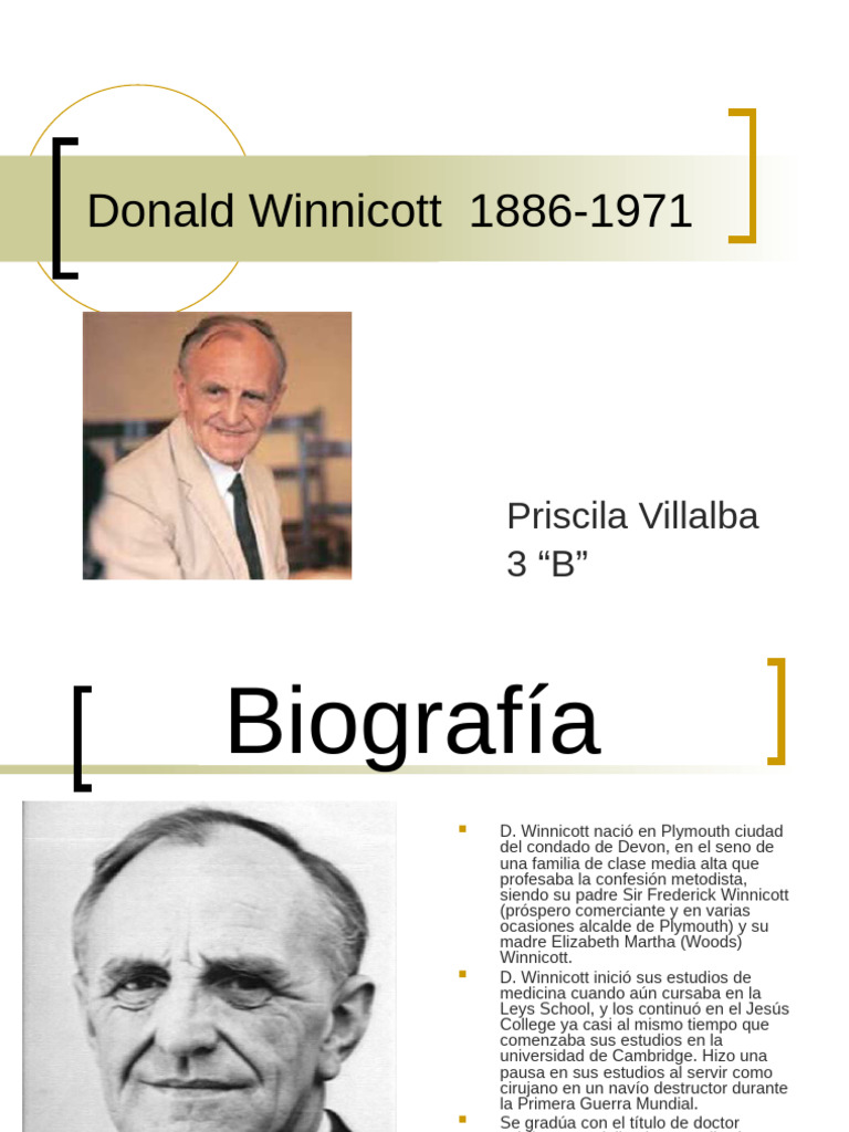 Donald Winnicott 1886-1971 | PDF | Sicología | Ciencias del comportamiento