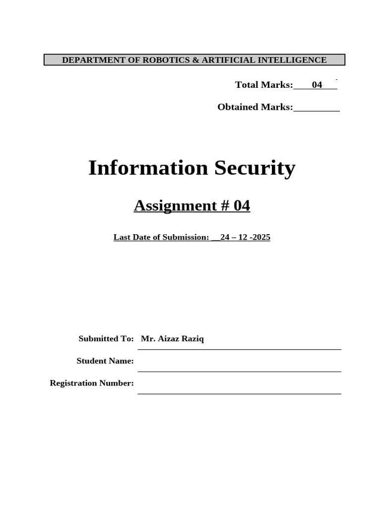 Is - Assignment - 4 | PDF | Computer Security | Security