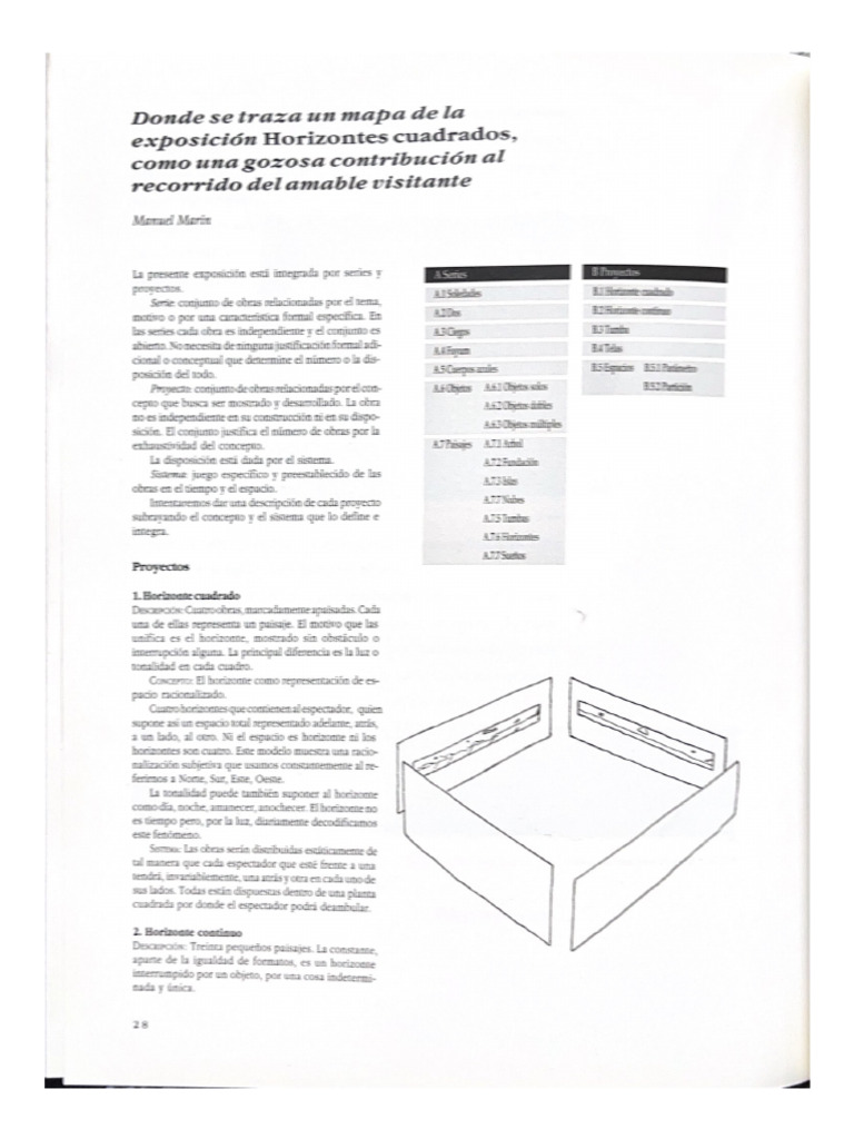 Donde se traza un mapa de la exposición Horizontes Cuadrados, de Manuel ...
