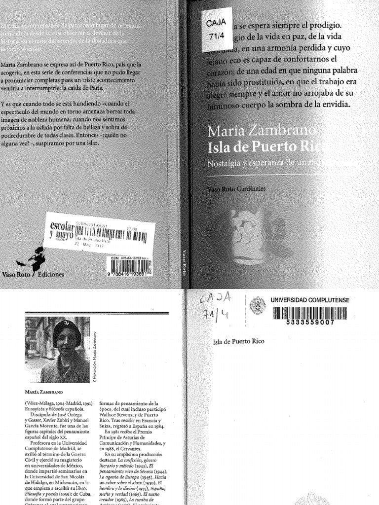 MARÍA ZAMBRANO - ISLA DE PUERTO RICO | PDF