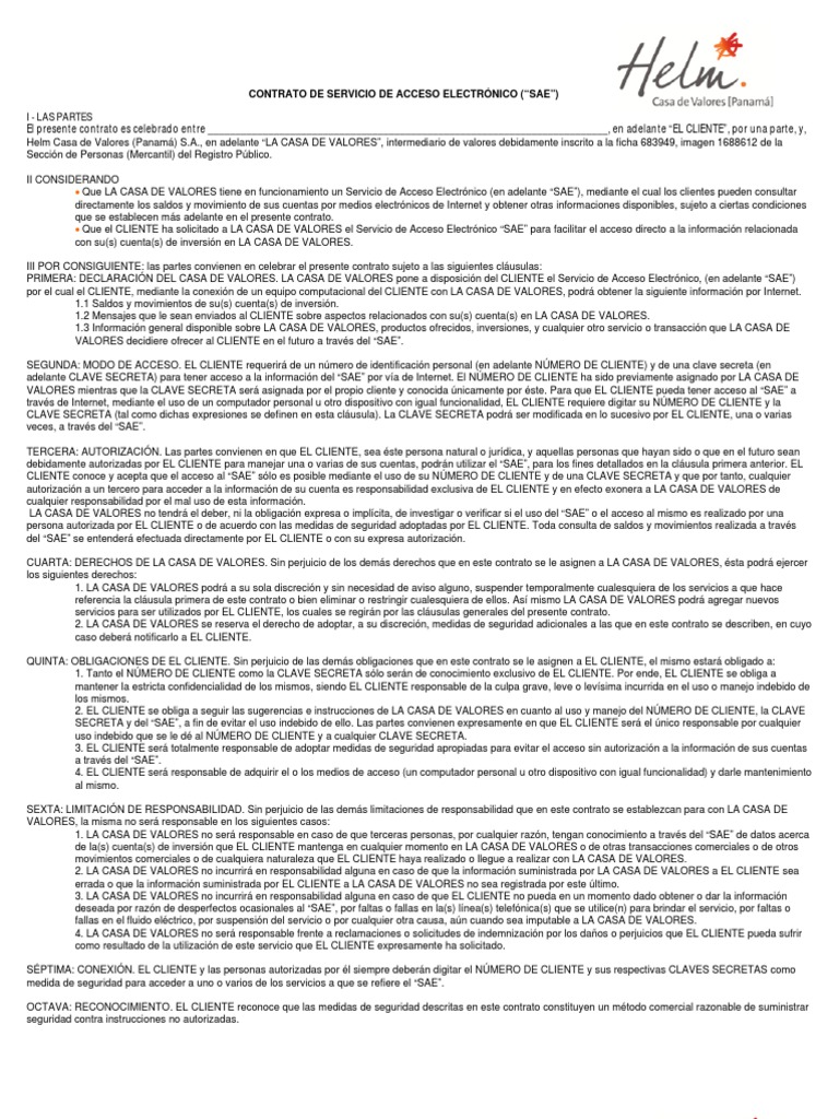 Modelo de Contrato Electronico | Internet | Cliente (Computación)
