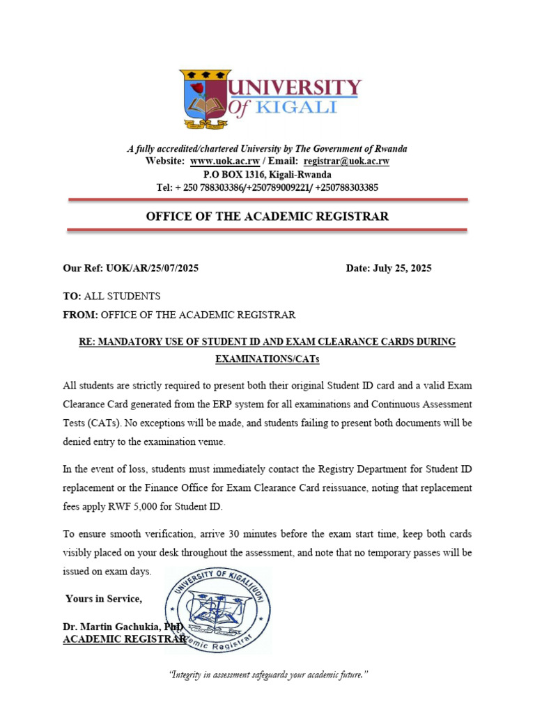 Exam ID Requirements for Students | PDF