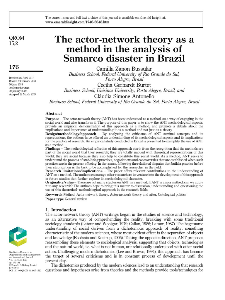 The Actor-network Theory as a | PDF | Methodology | Theory