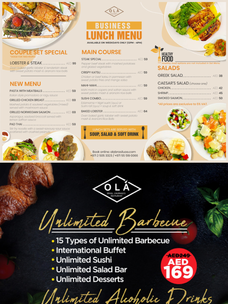 Ola FB Menu Final December 2023 | PDF