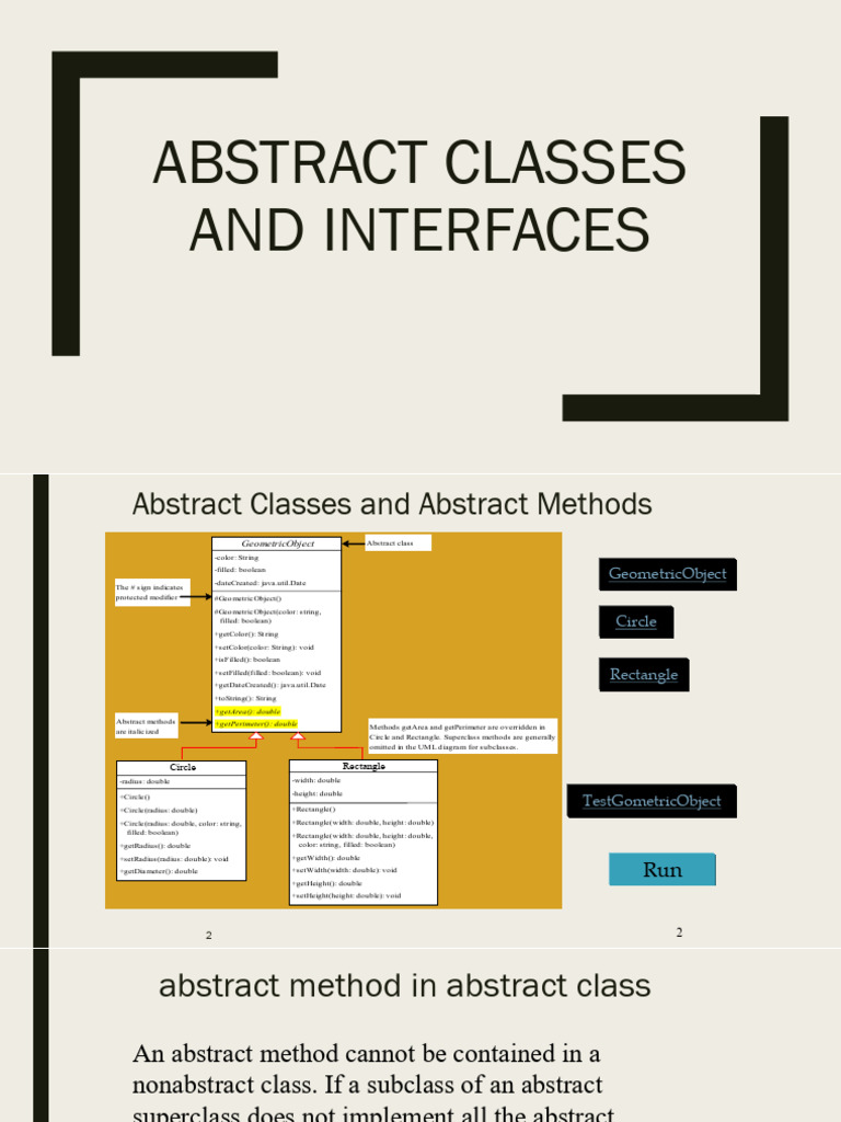 09 Abstract Classes and Interfaces | PDF | Class (Computer Programming) | Method (Computer ...
