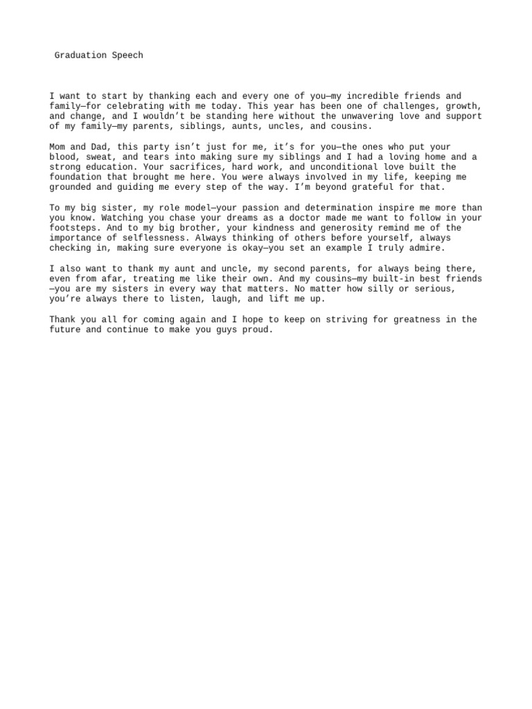Graduation Speech | PDF