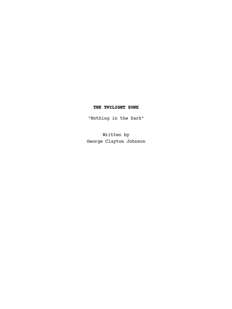 "Twilight Zone: Nothing in the Dark" | PDF