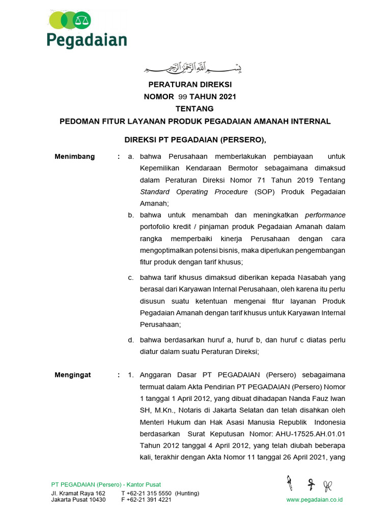 Pedoman Fitur Layanan Pegadaian Amanah | PDF