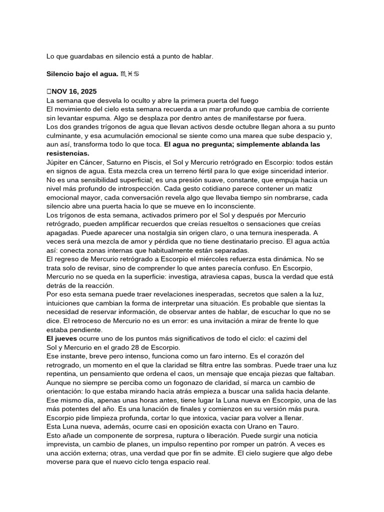 Revelaciones emocionales bajo el agua | PDF | Agua | Dom