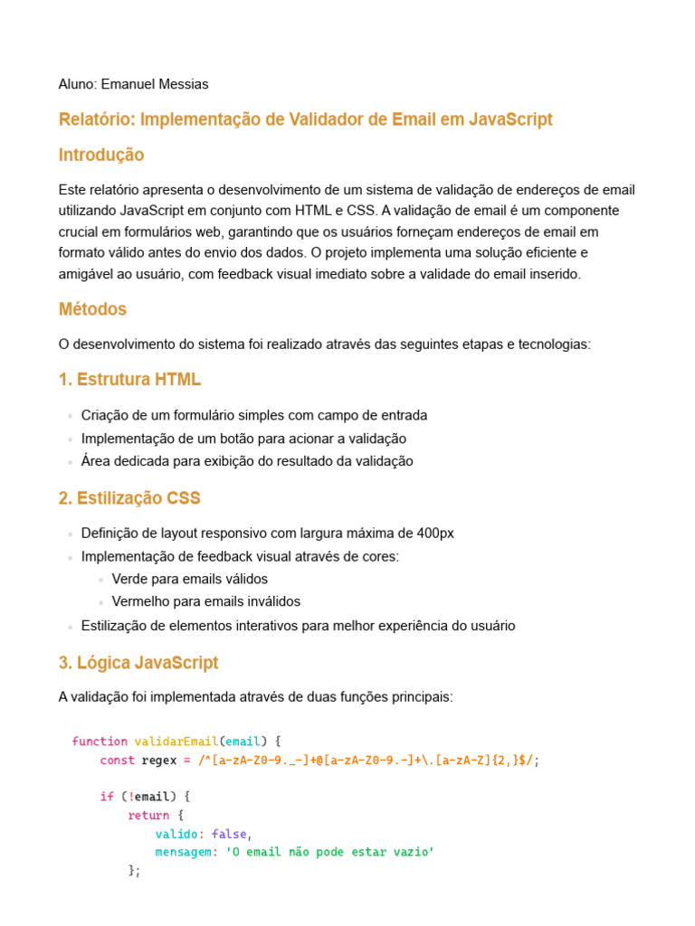 Relatório de Aula Prática - Desenvolvimento Em Javascript | PDF | Script Java | Rede mundial de ...