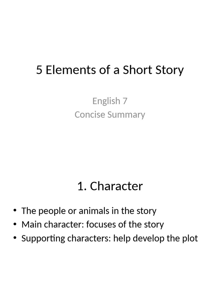 Key Elements of a Short Story | PDF