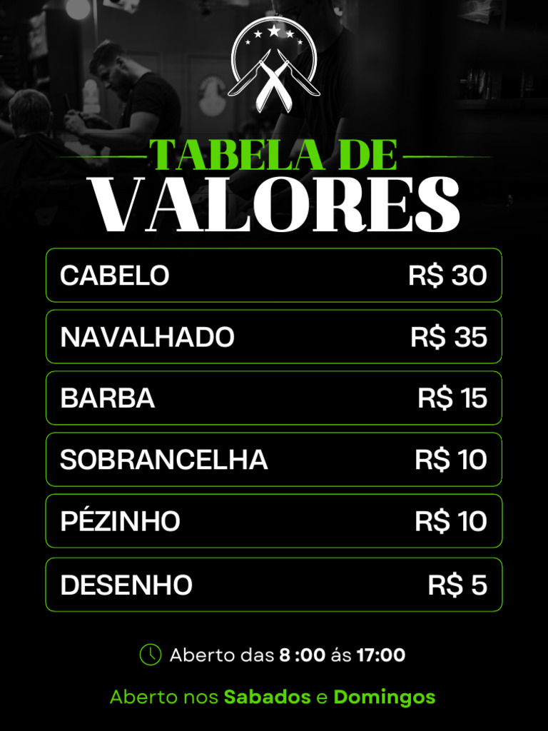 Cartaz Tabela de Valores Para Barbearia Rústico Azul_20251209_112837 ...
