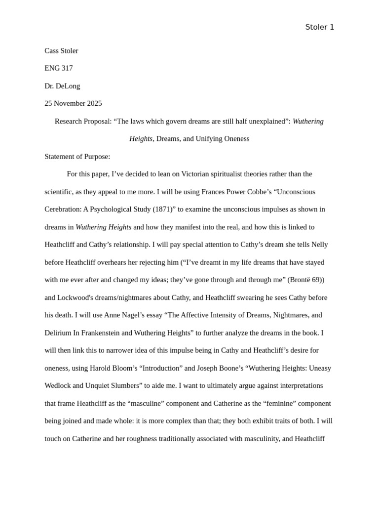 Wuthering Heights: Dreams and Oneness Analysis | PDF | Wuthering ...