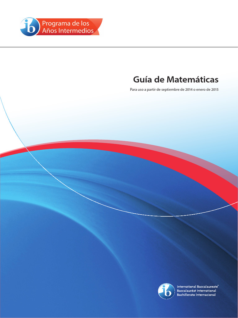 Guía de Matemáticas del IB para PAI | PDF | Aprendizaje | Plan de estudios